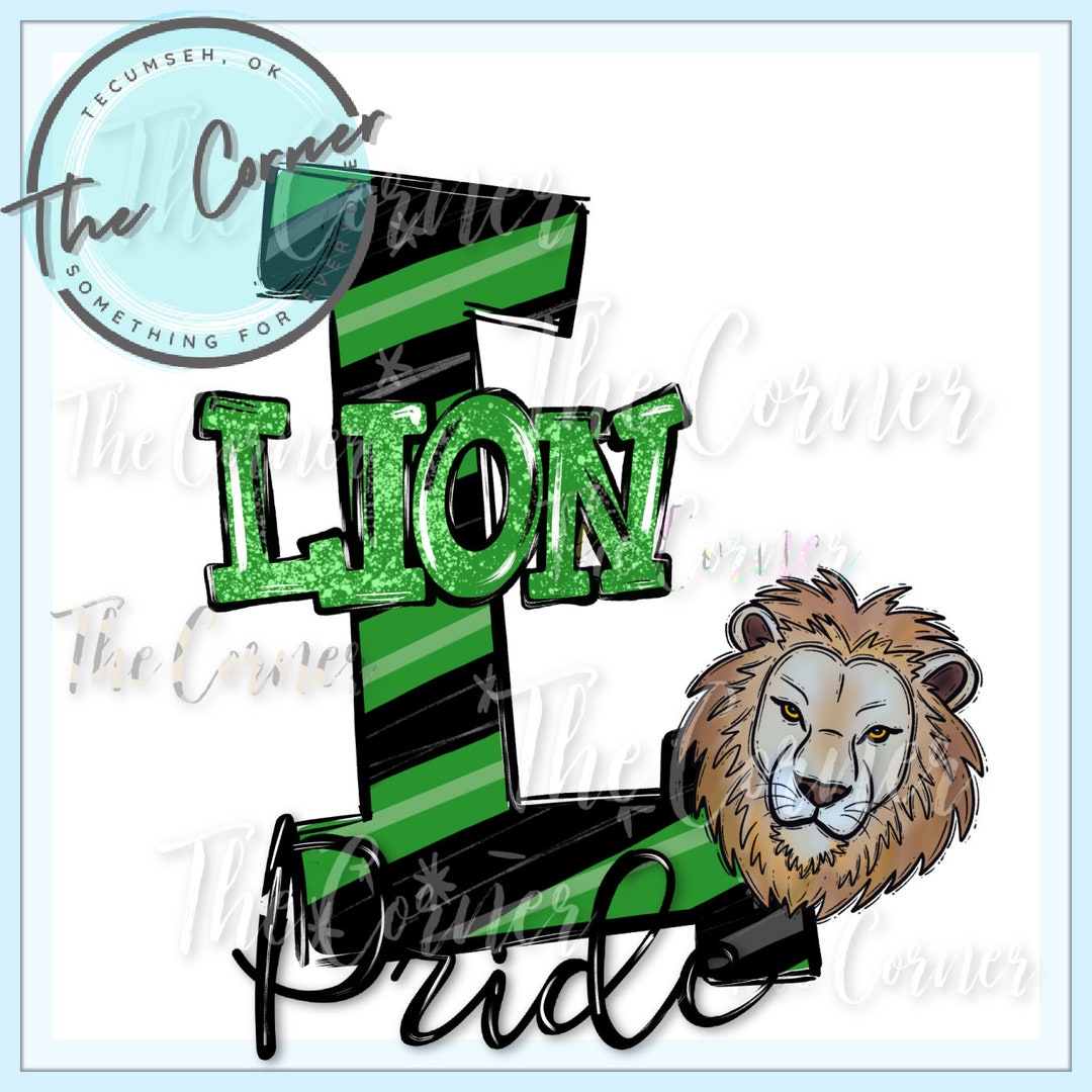 Lion Pride Heat Transfer- Go Lions Mascot HTV Transfer- Football Team ...