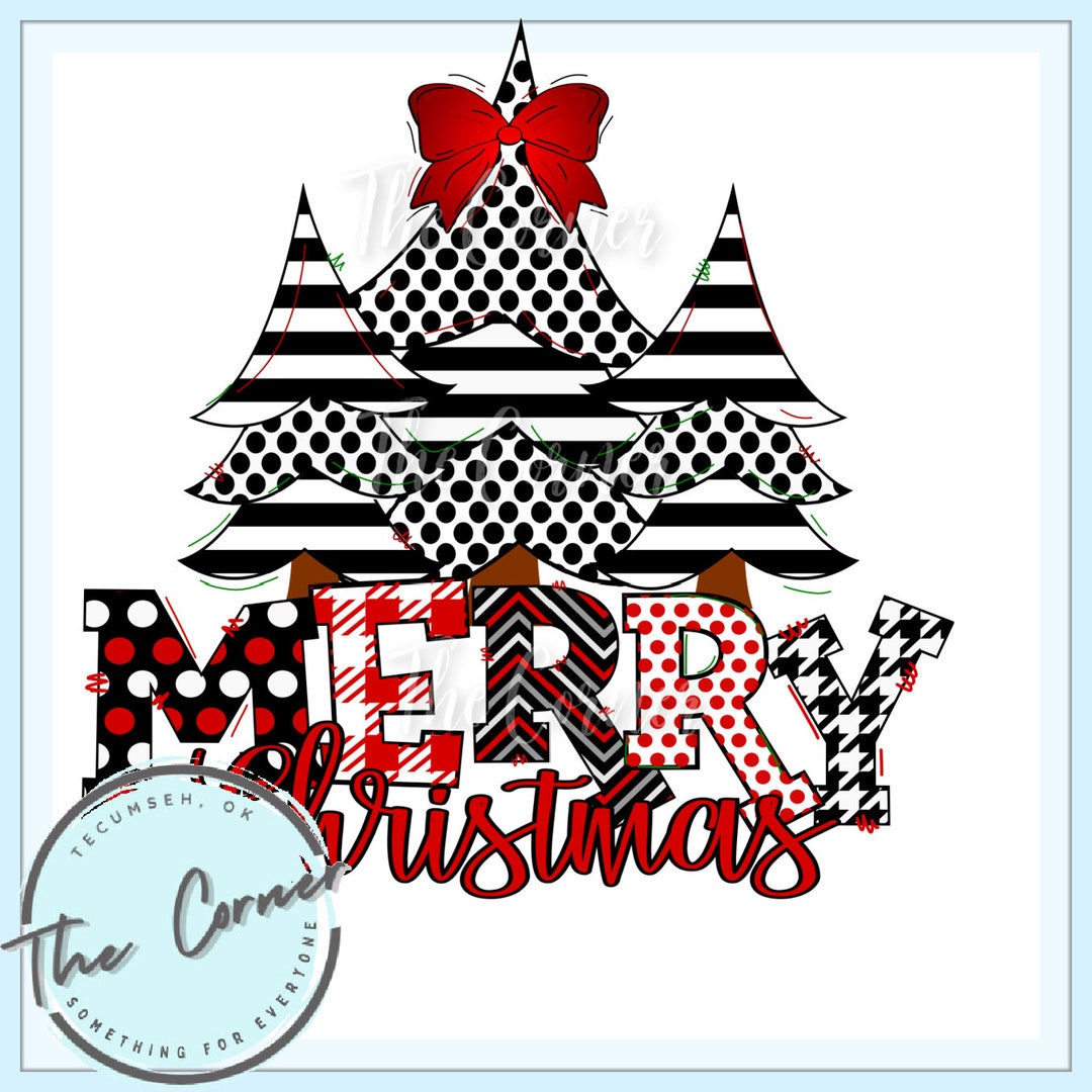 Merry Christmas Heat Press Transfer- Christmas HTV Transfer- Christmas ...