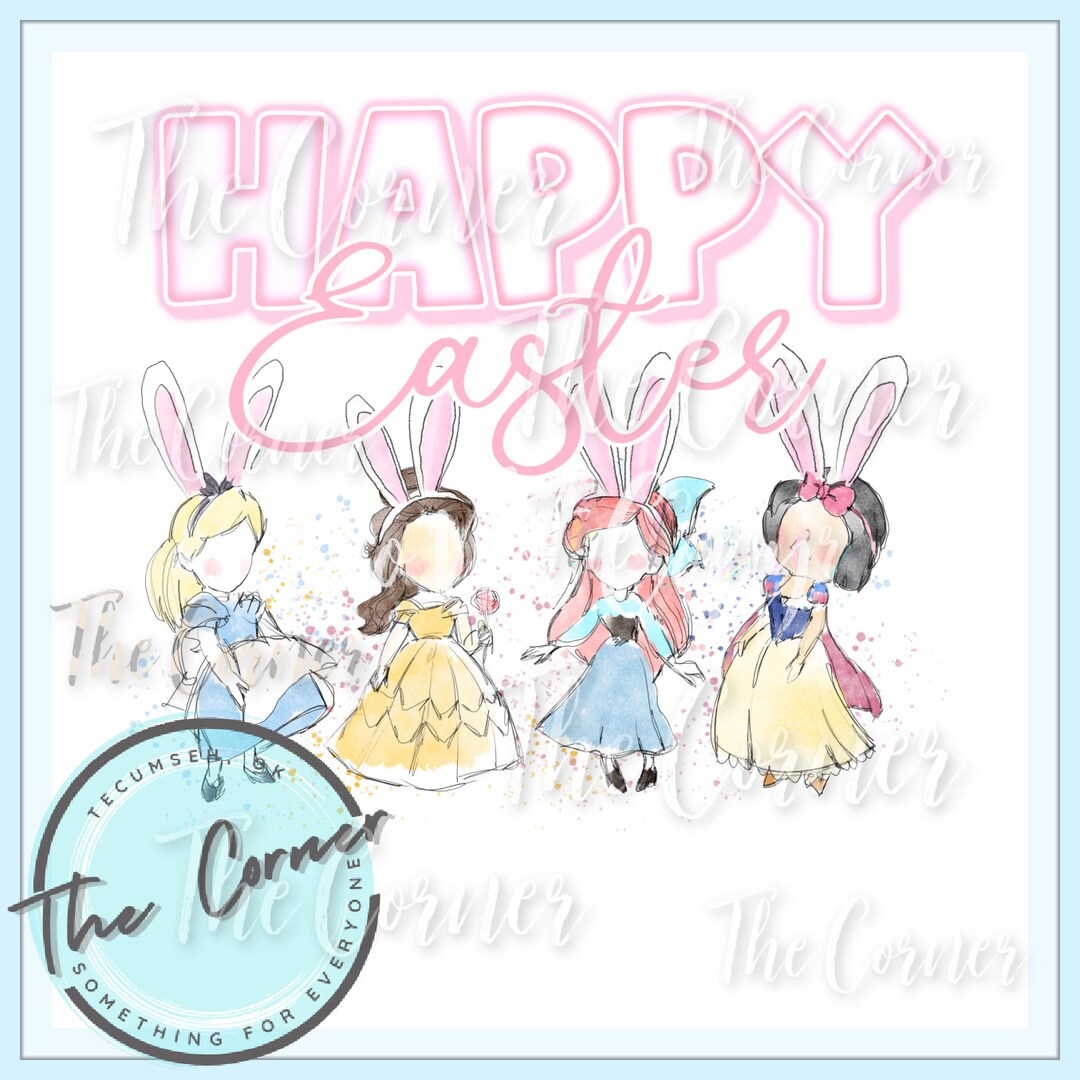 Easter Princess Bunny Htv Transfer Easter Sublimation Bunny Shirt ...