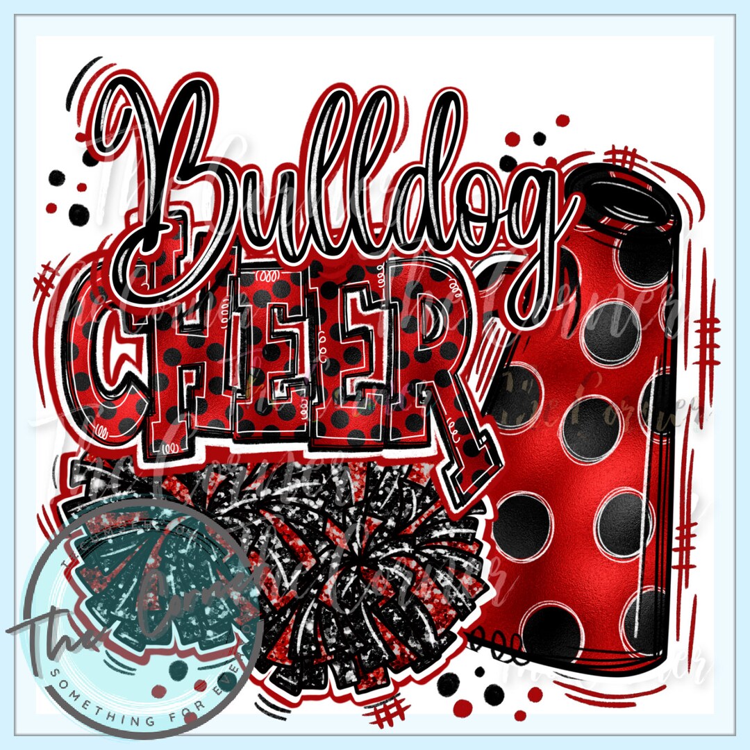 Bulldog Cheer Heat Press Transfer- Bulldogss Mascot HTV Transfer ...