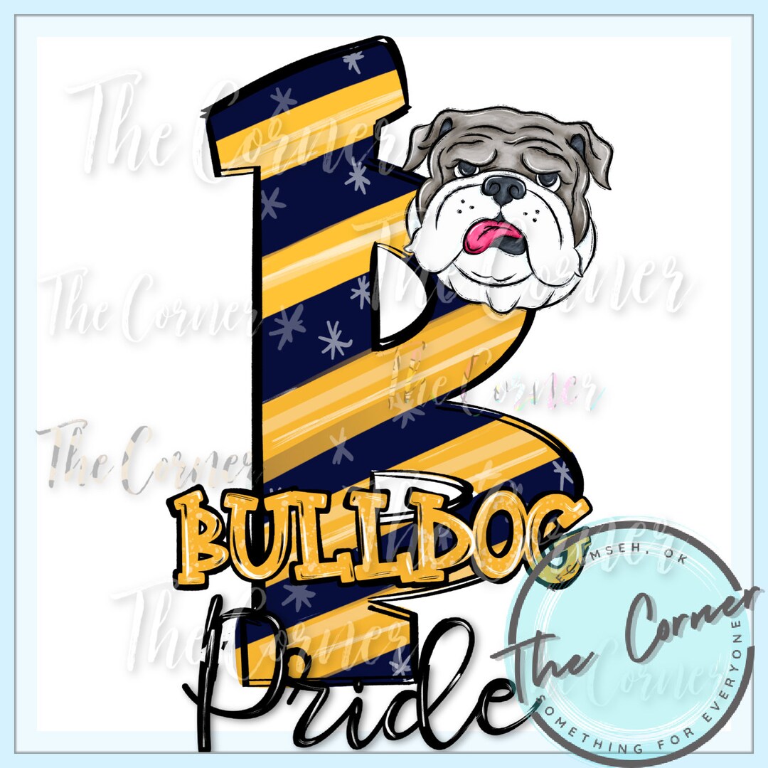 Bulldog Heat Press Transfer- Bulldogs Mascot HTV Transfer- Football ...