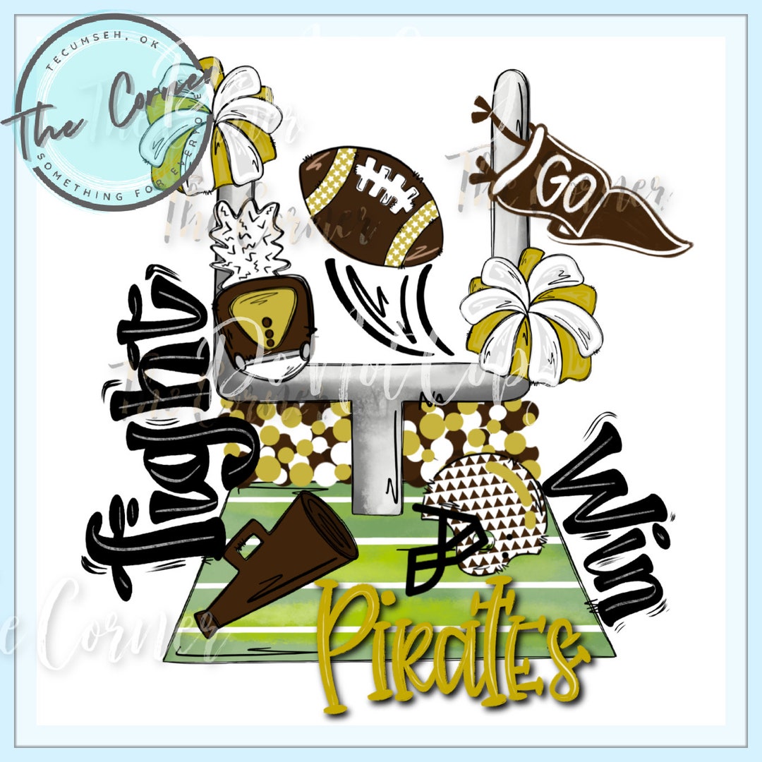 Pirates Heat Press Transfer- Pirate Mascot HTV Transfer- Football Team ...