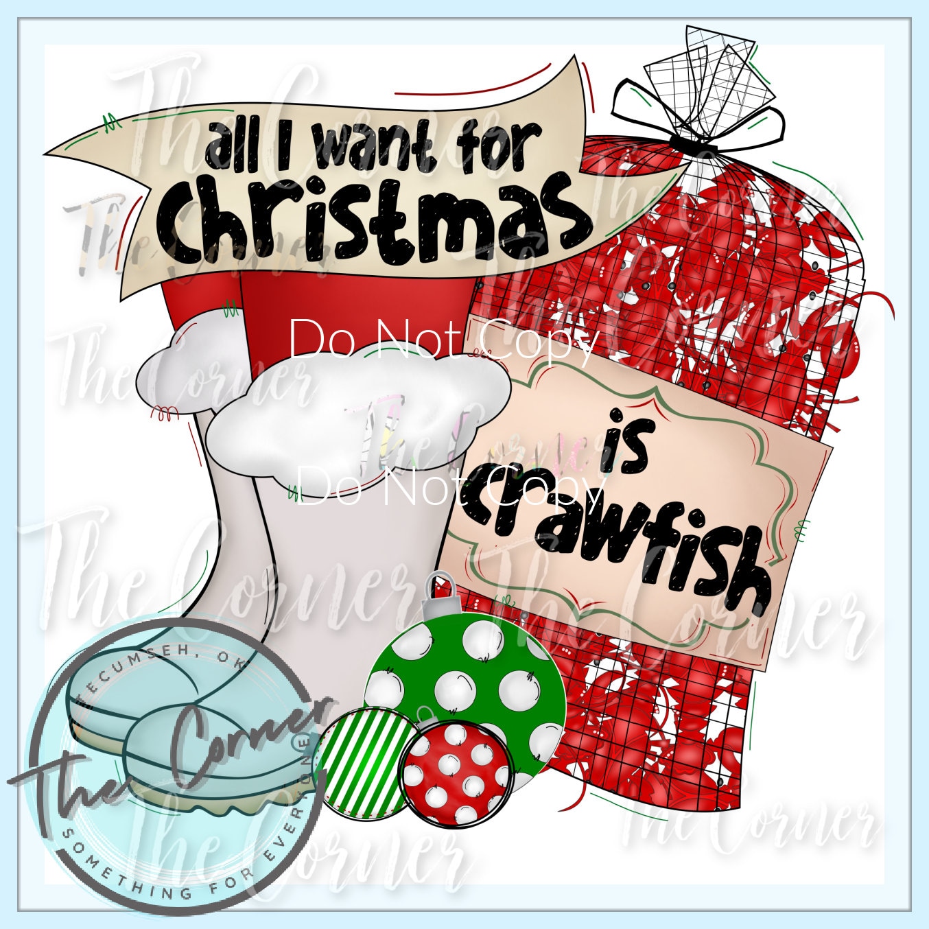Crawfish Christmas Heat Press Transfer Christmas Santa HTV - Etsy