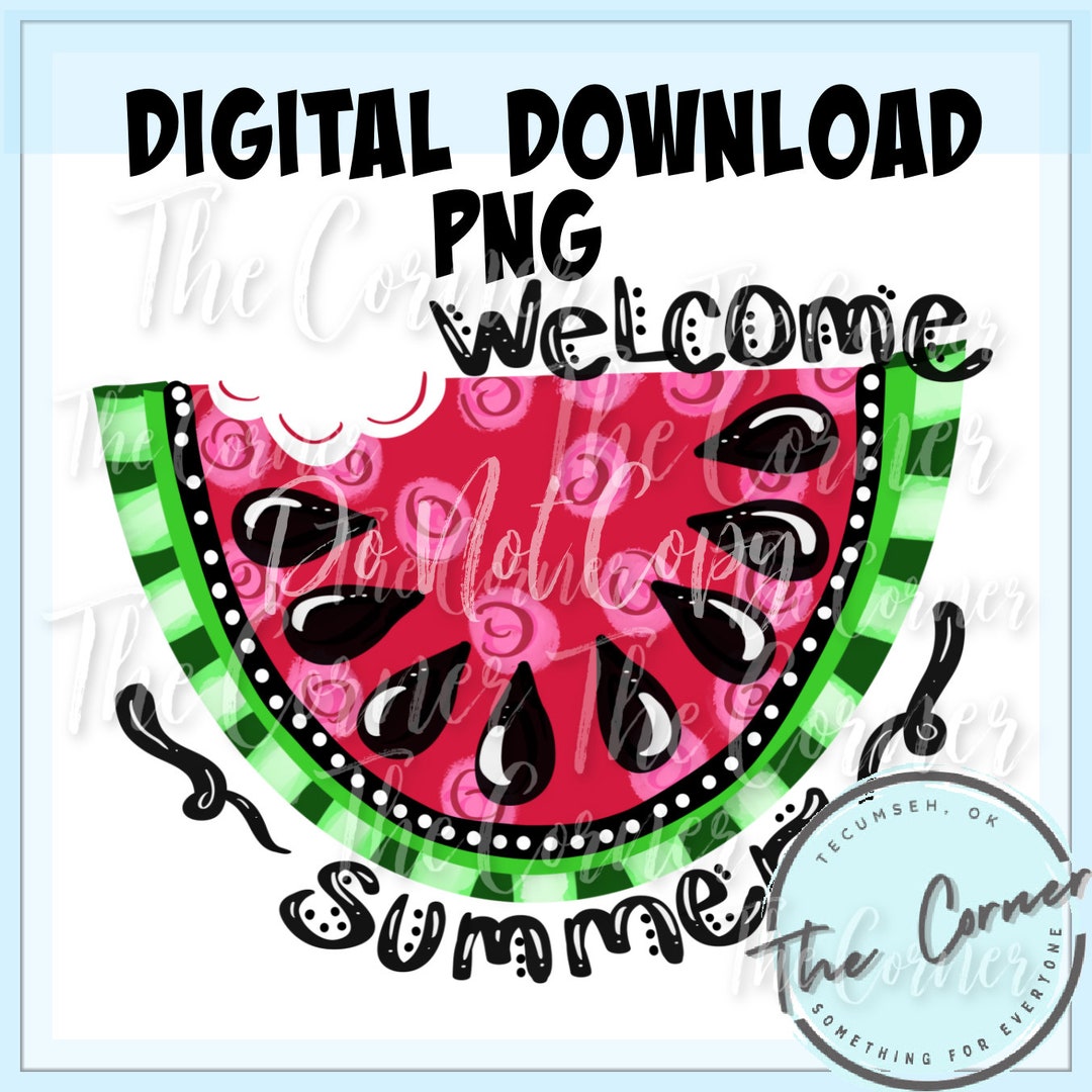 Watermelon Digital Download- Summer Watermelon PNG File- Summer Digital ...