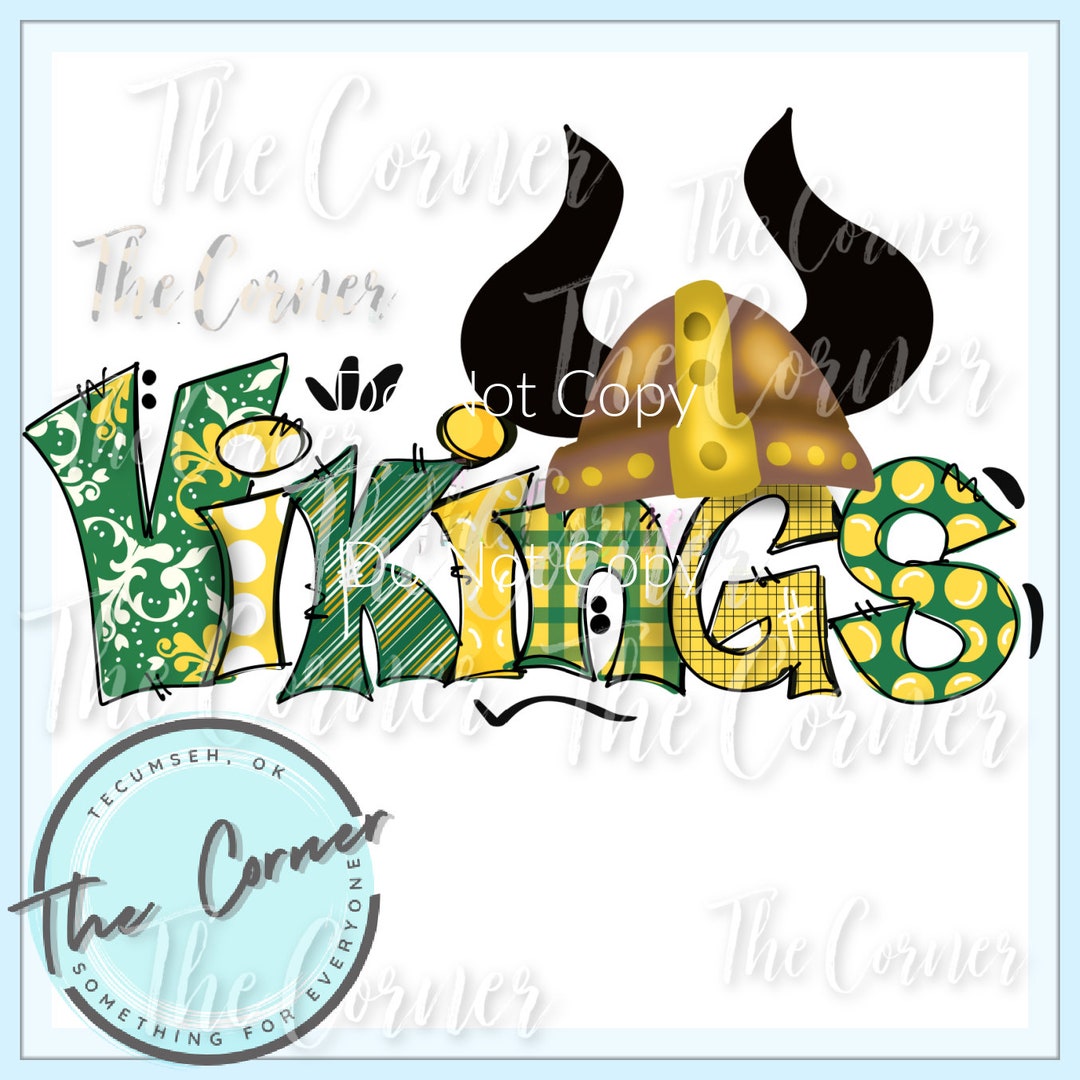 Vikings Heat Transfer Htv- Viking Mascot Htv- Viking Doodle Sublimation ...