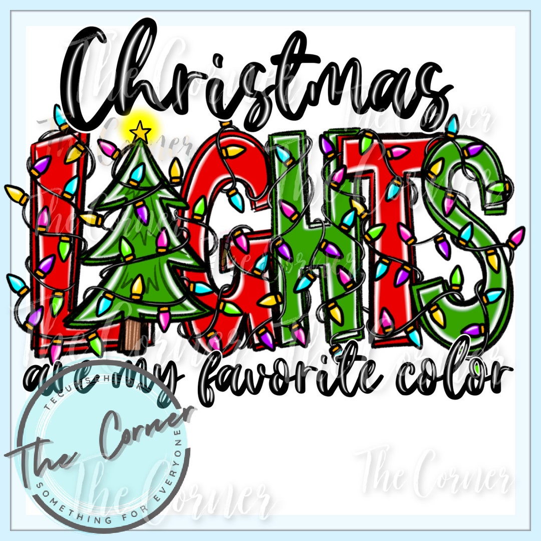 Merry Christmas Lights Heat Press Transfer- Christmas Lights HTV ...