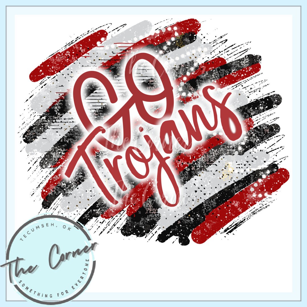 Trojans Heat Press Transfer- Go Trojans Mascot HTV Transfer- Football ...