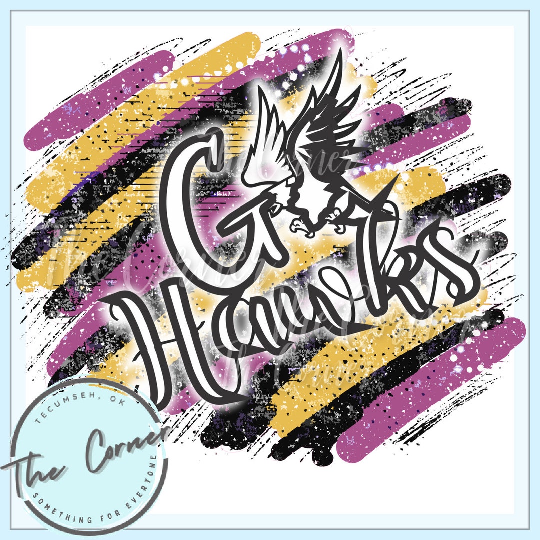 Go Hawks Heat Transfer Htv- Hawk Mascot- Hawks Doodle Sublimation ...
