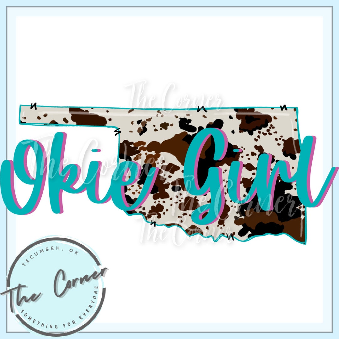 Cow Print Oklahoma State design Oklahoma girl htv Oklahoma sublimation ...