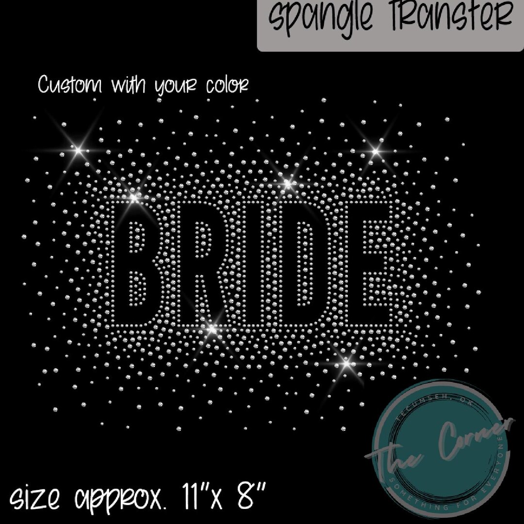 Bride Shirt Transfer- Wedding Spangle Transfer- Bride Shirt Iron On ...