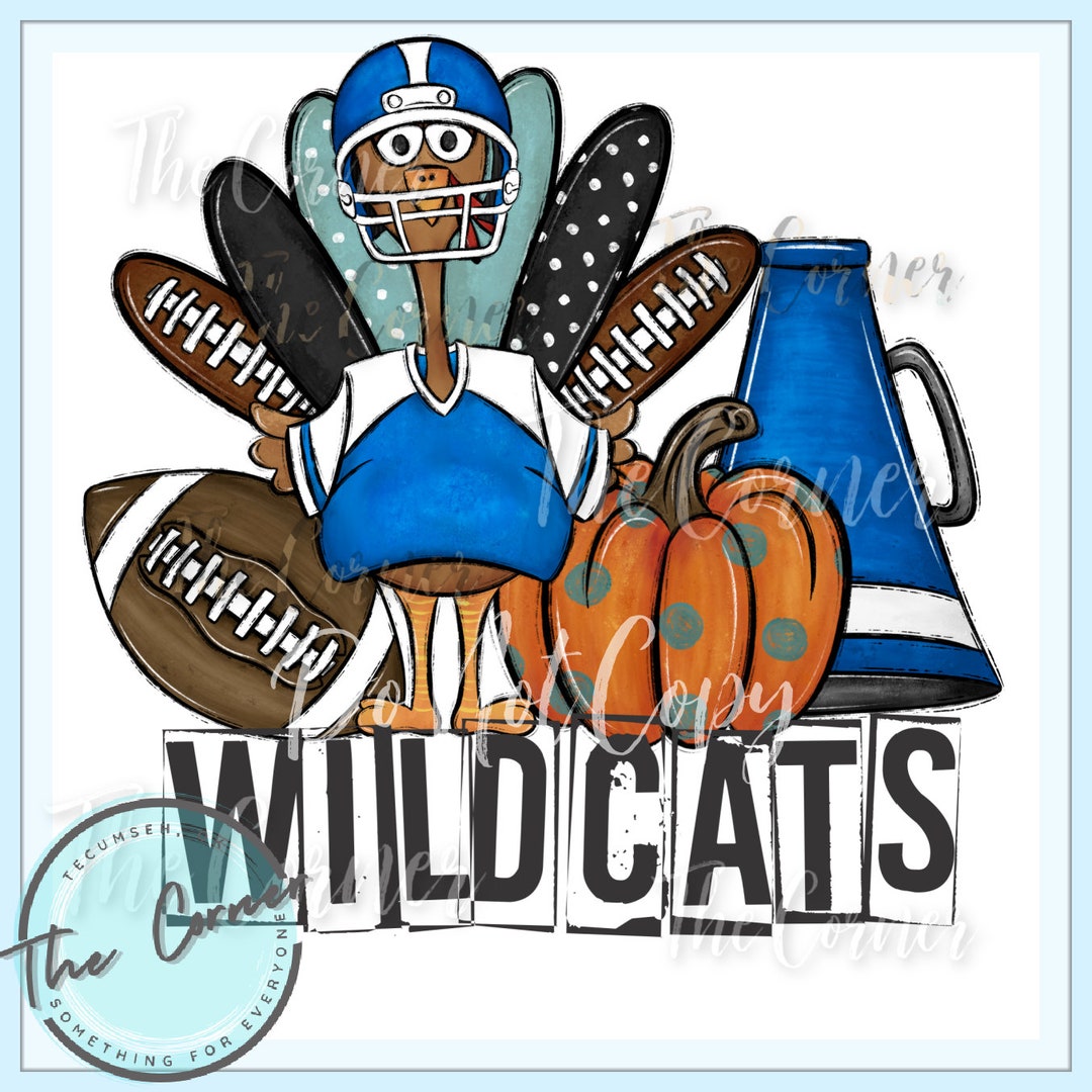 Wildcats Heat Press Transfer- Go Wildcats Mascot HTV Transfer- Football ...