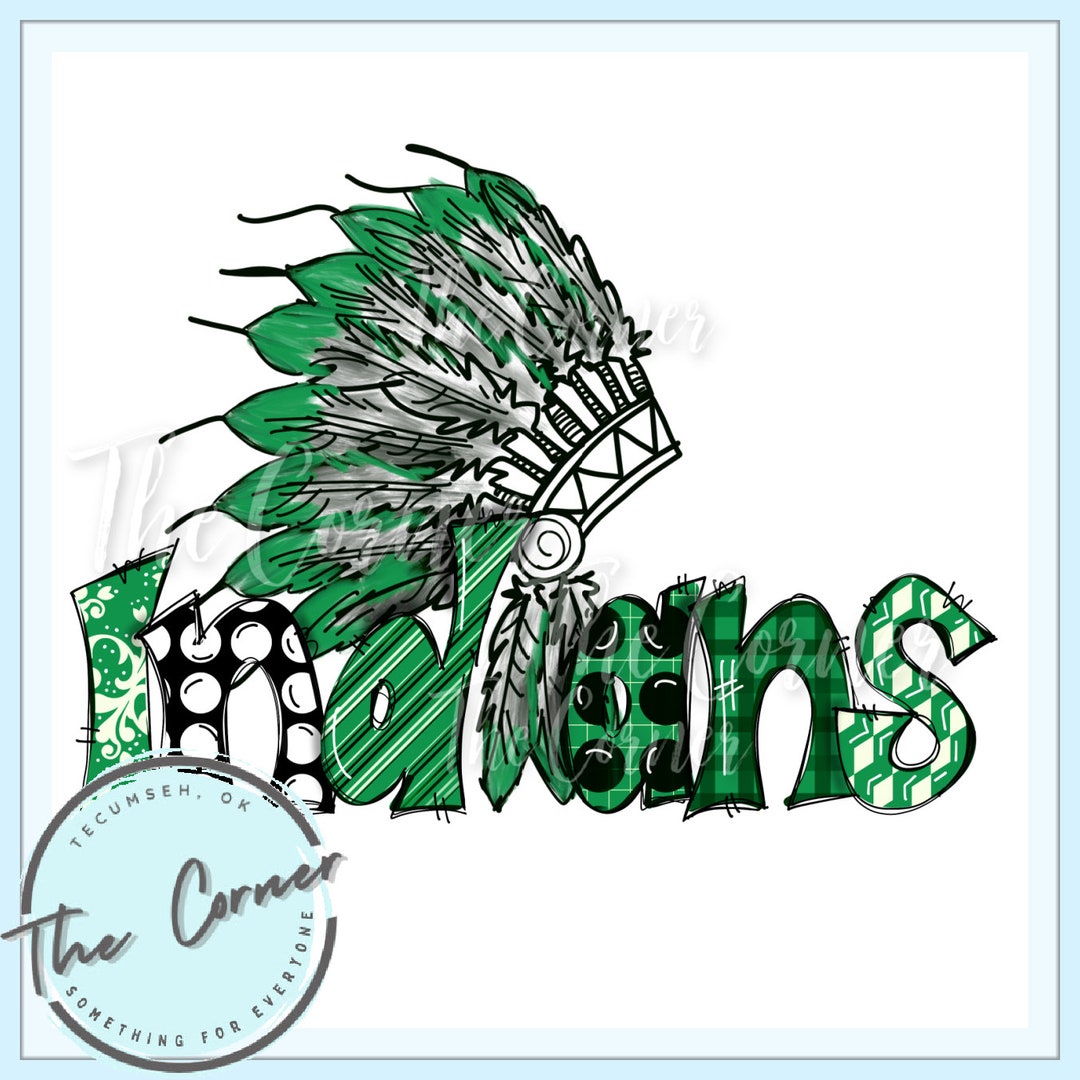 Indians Heat Press Transfer Go Indianer Maskottchen HTV Transfer ...