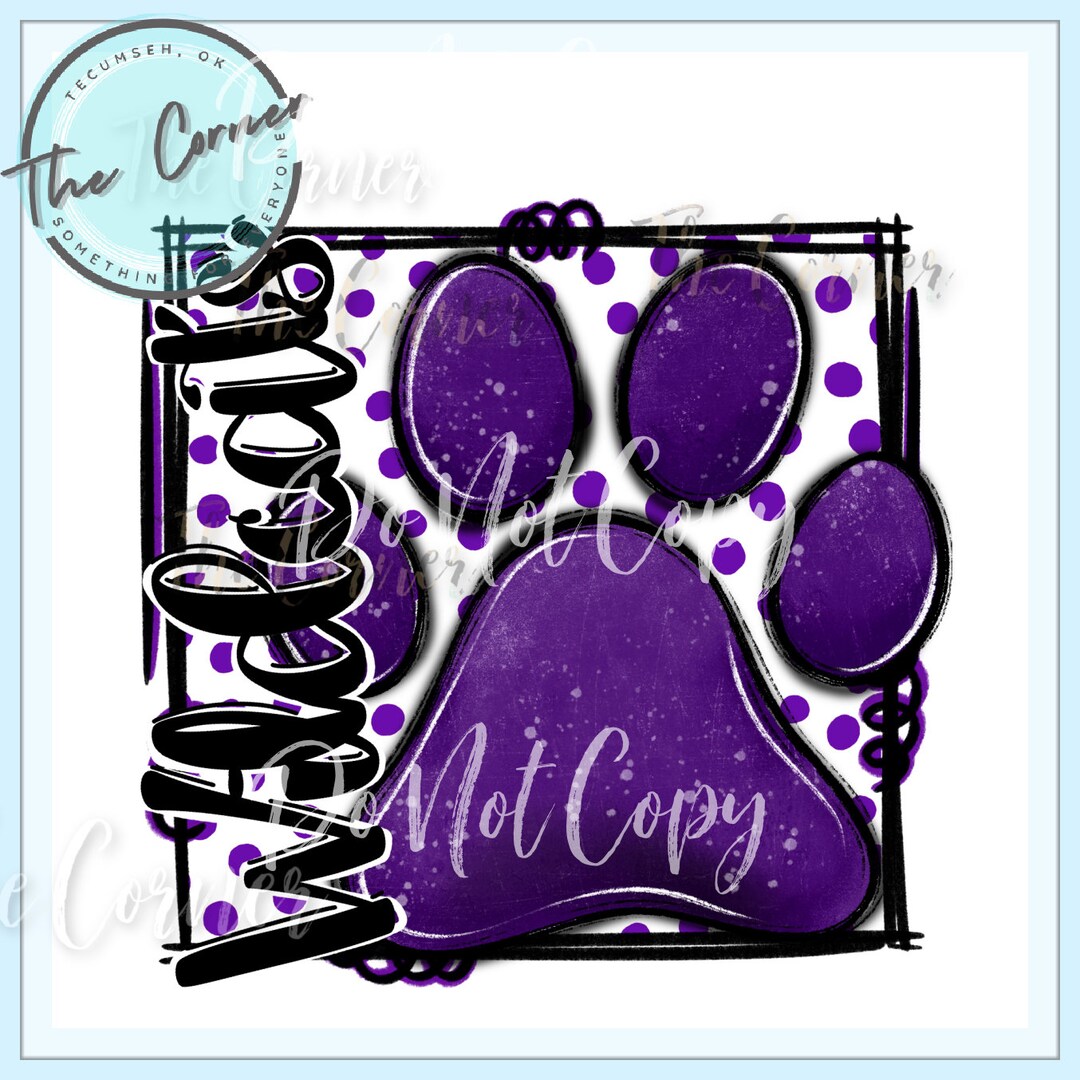 Wildcats Heat Transfer- Go Wildcats Mascot HTV Transfer- Football Team ...