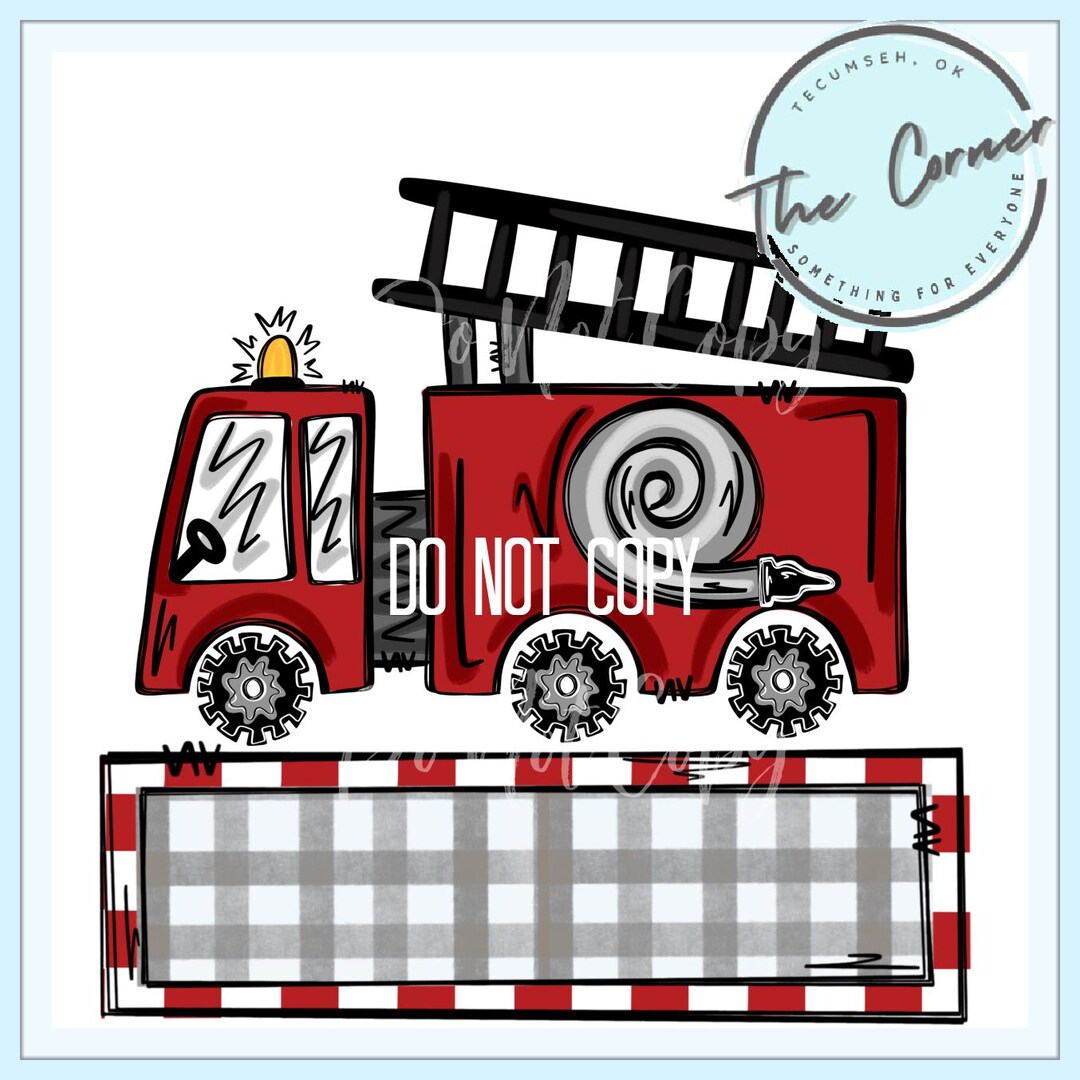 Fireman Truck Heat Press Transfer Firetruck HTV Transfer Fireman Shirt ...