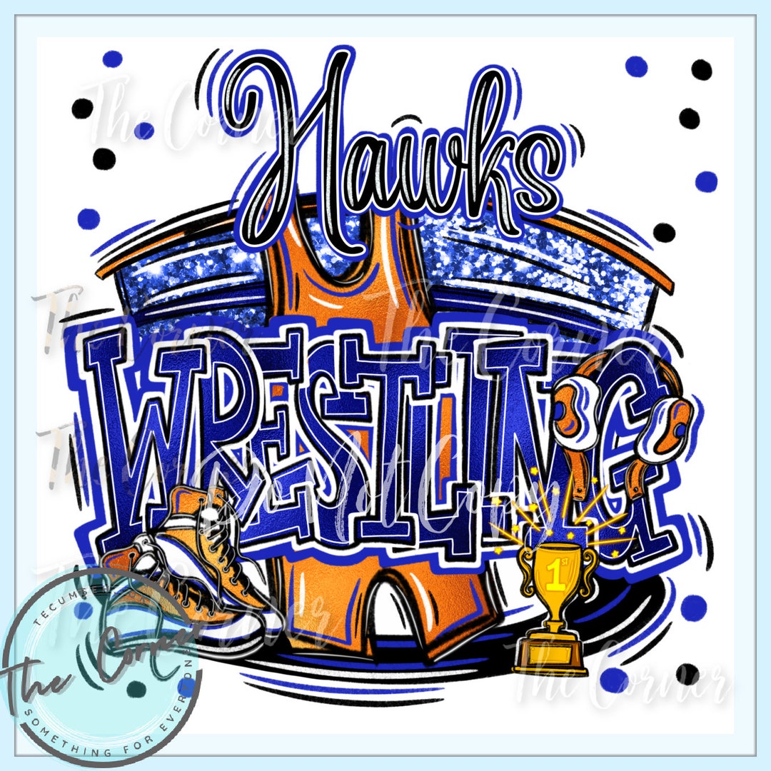 Hawk Wrestling Heat Transfer Htv- Wrestling Team Sublimation- Wrestling ...