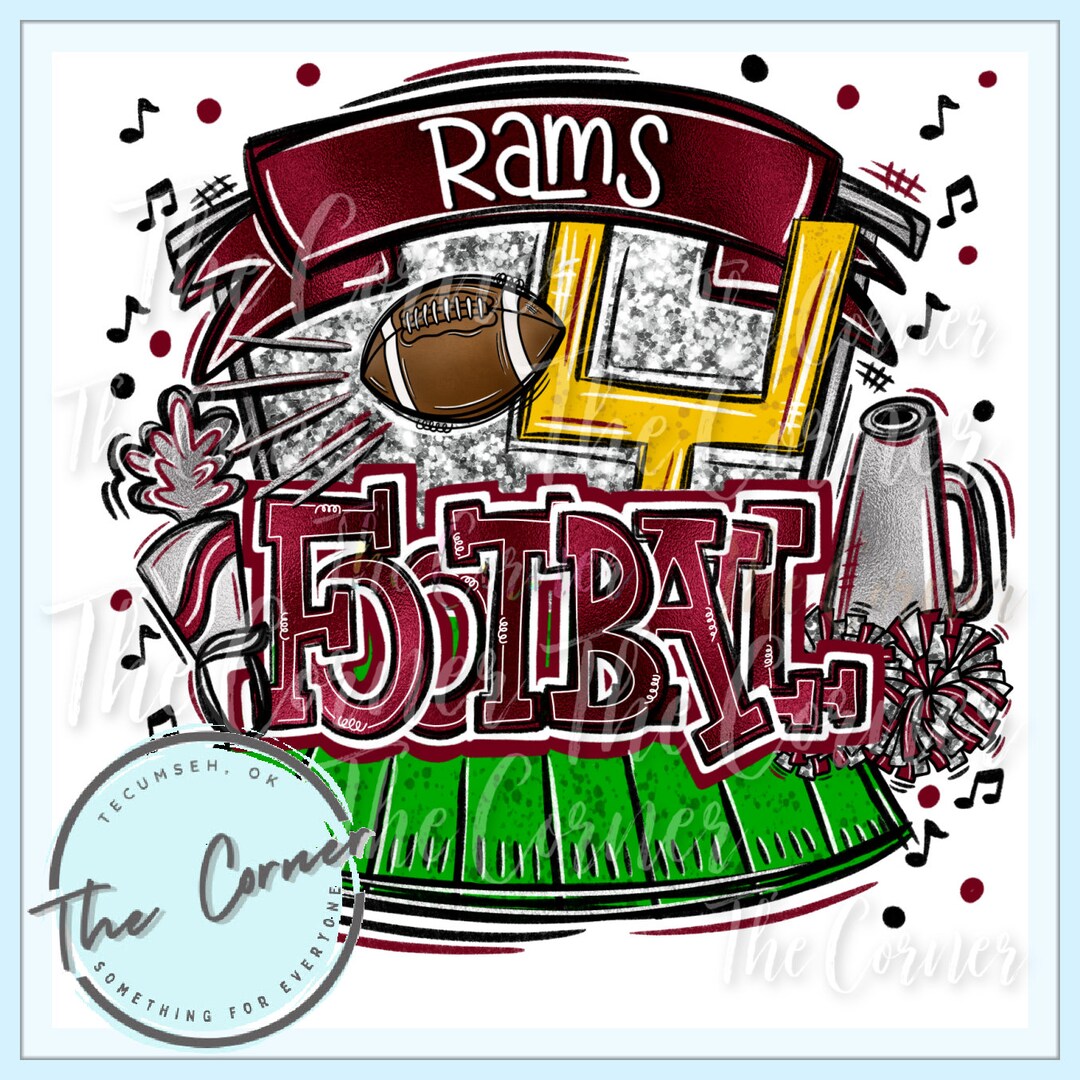 Rams Heat Press Transfer- Go Rams Mascot HTV Transfer- Football Team ...