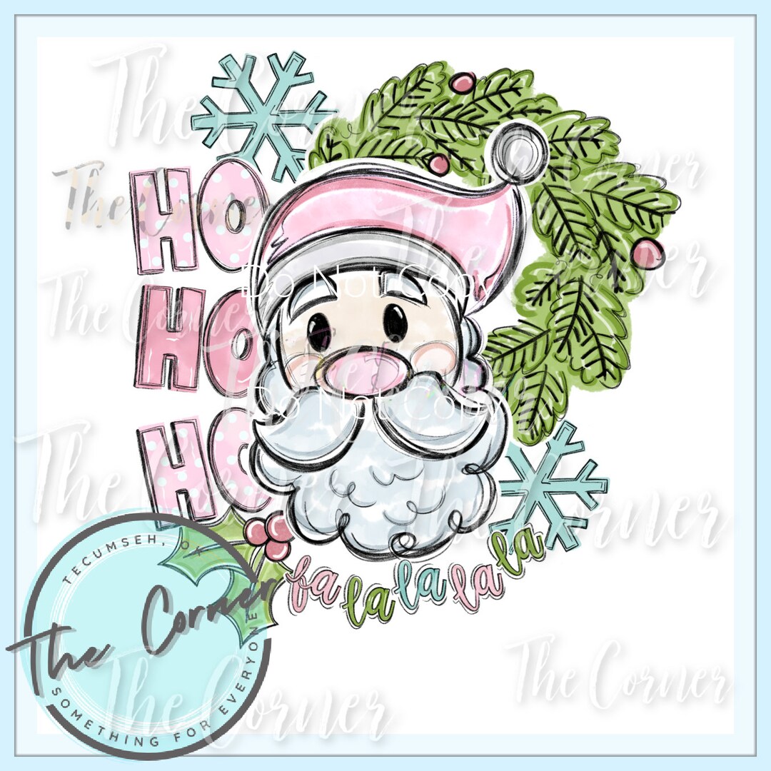 Merry Christmas Heat Press Transfer- Christmas Santa HTV Transfer ...