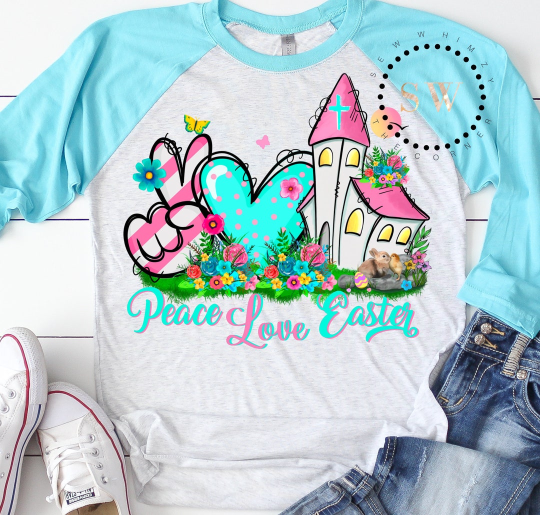 Easter Shirt Peace Love Easter Tee Adult Easter Shirt Girls Easter ...