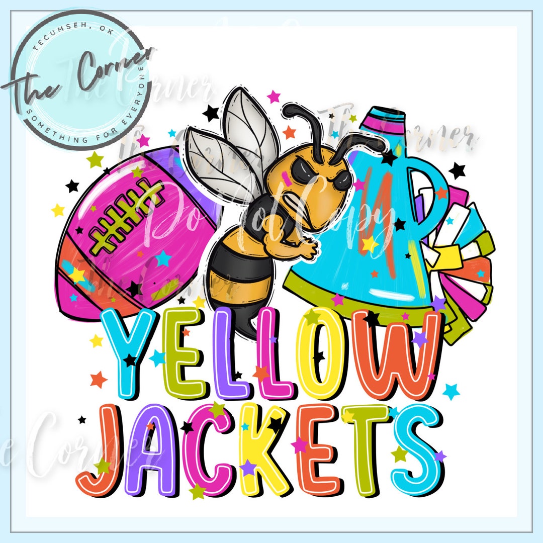 Yellow Jacket Cheer Transfer- Jacket Shirt Transfer- Jackets Football ...