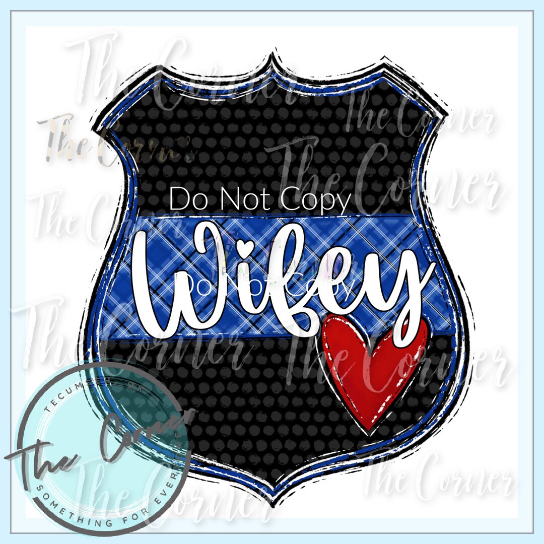 Blue Line Heart Transfer- Police Valentine Heat Transfer- Blue Line ...