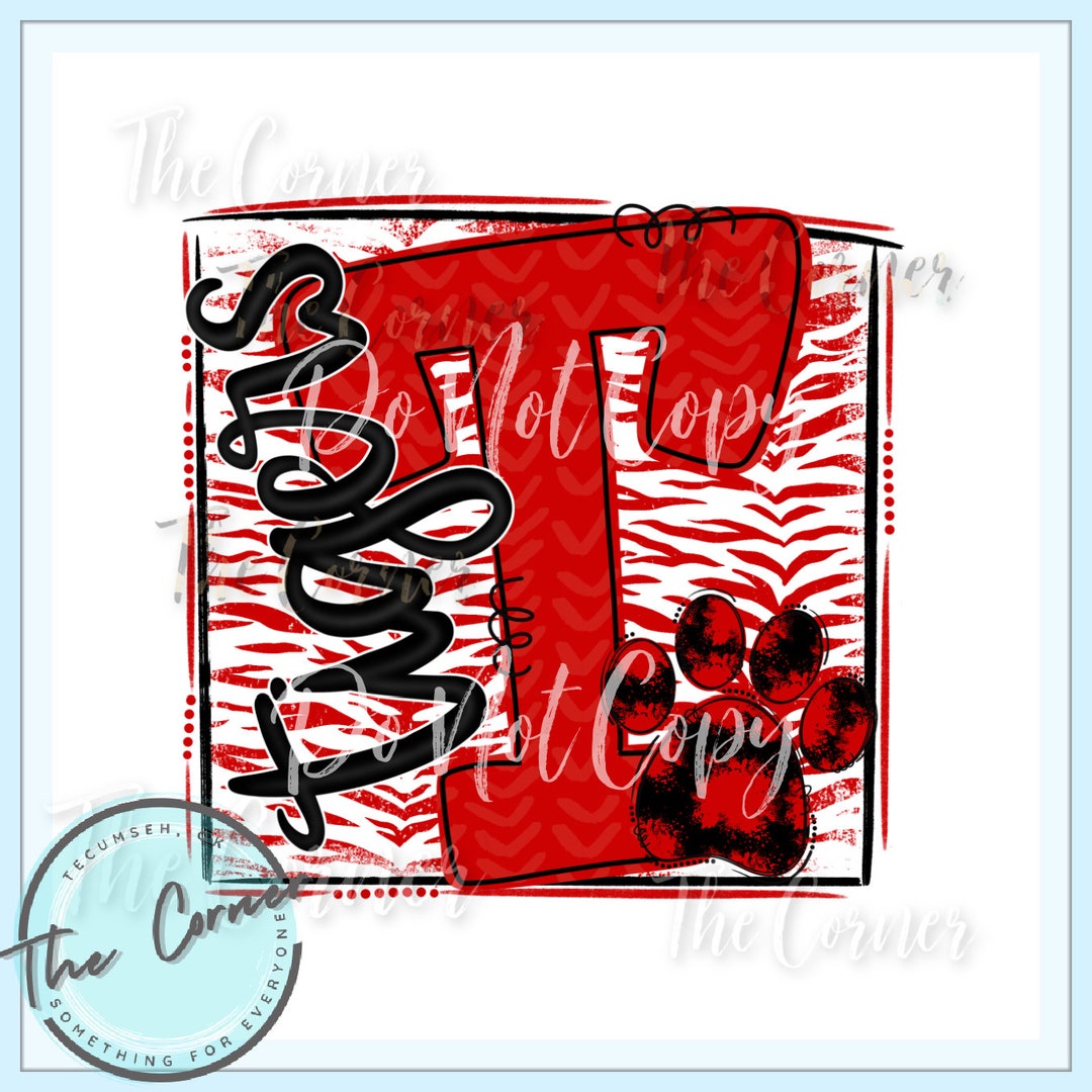 Tiger Football Heat Transfer Htv- Tiger Mascot Htv- Football ...