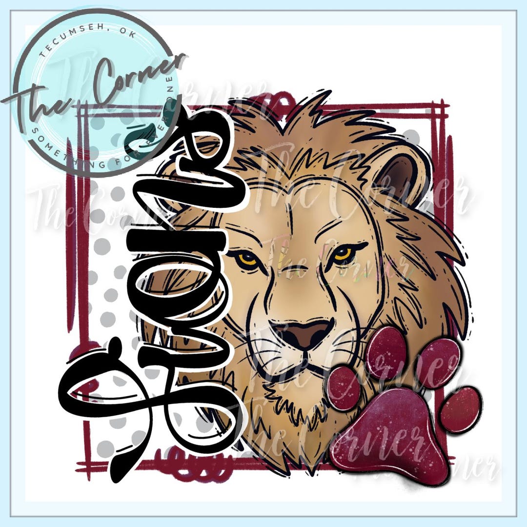 Lions Heat Press Transfer- Go Lions Mascot HTV Transfer- Football Team ...