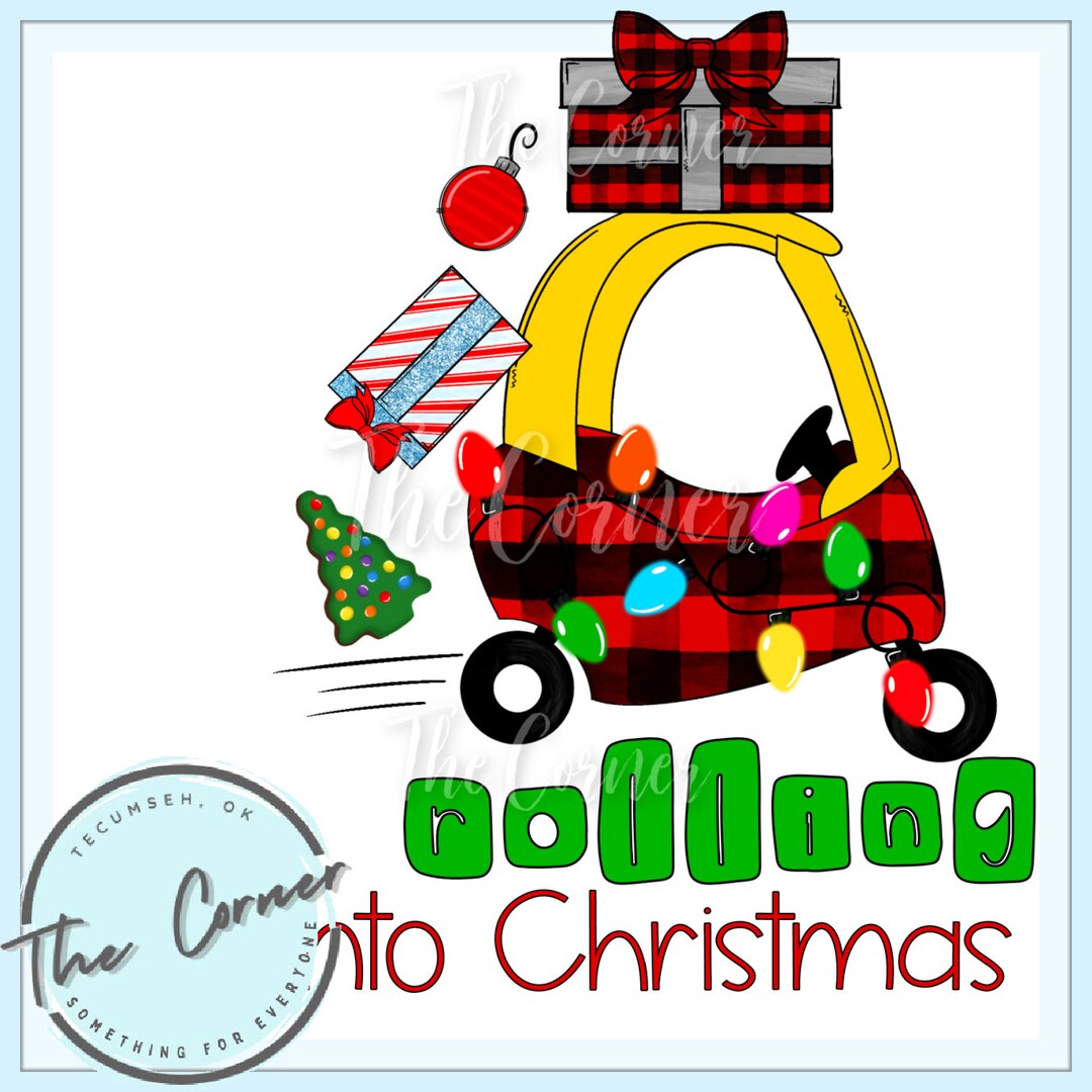 Rolling Into Christmas HTV Transfer- Christmas Sublimation Transfer ...