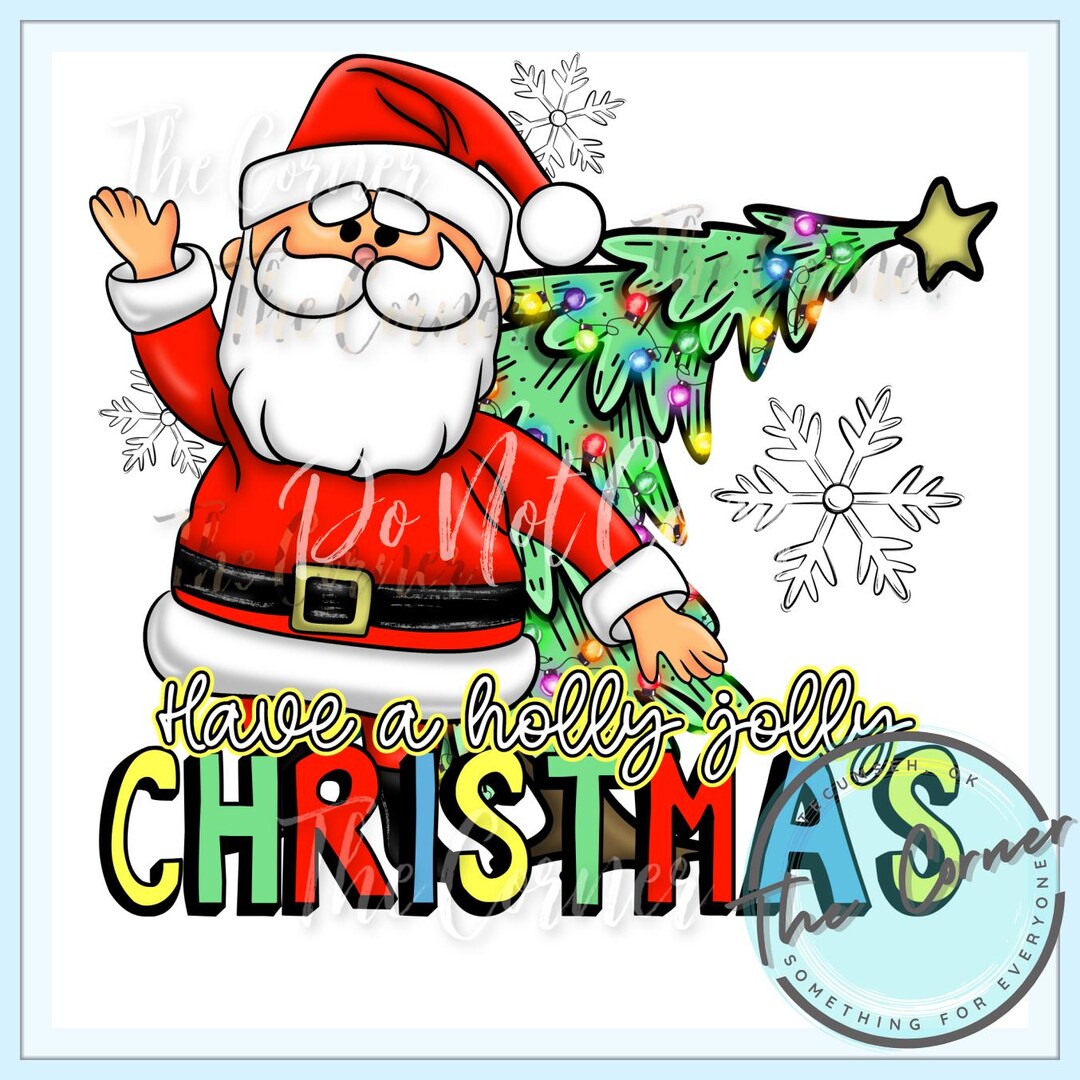 Christmas Santa Claus Heat Press Transfer- Christmas HTV Transfer ...