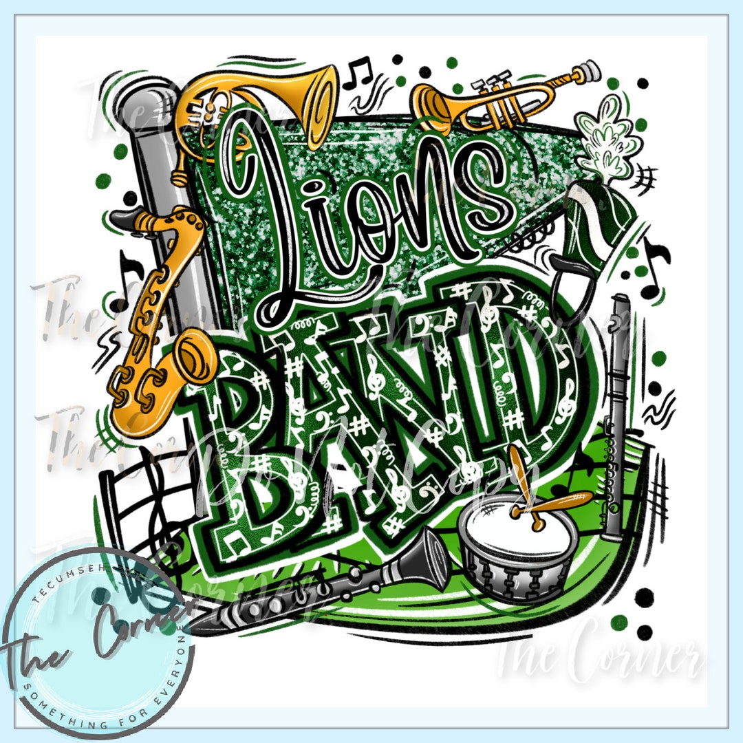 Lions Band Heat Press Transfer- Lions Band HTV Transfer- Band Team ...