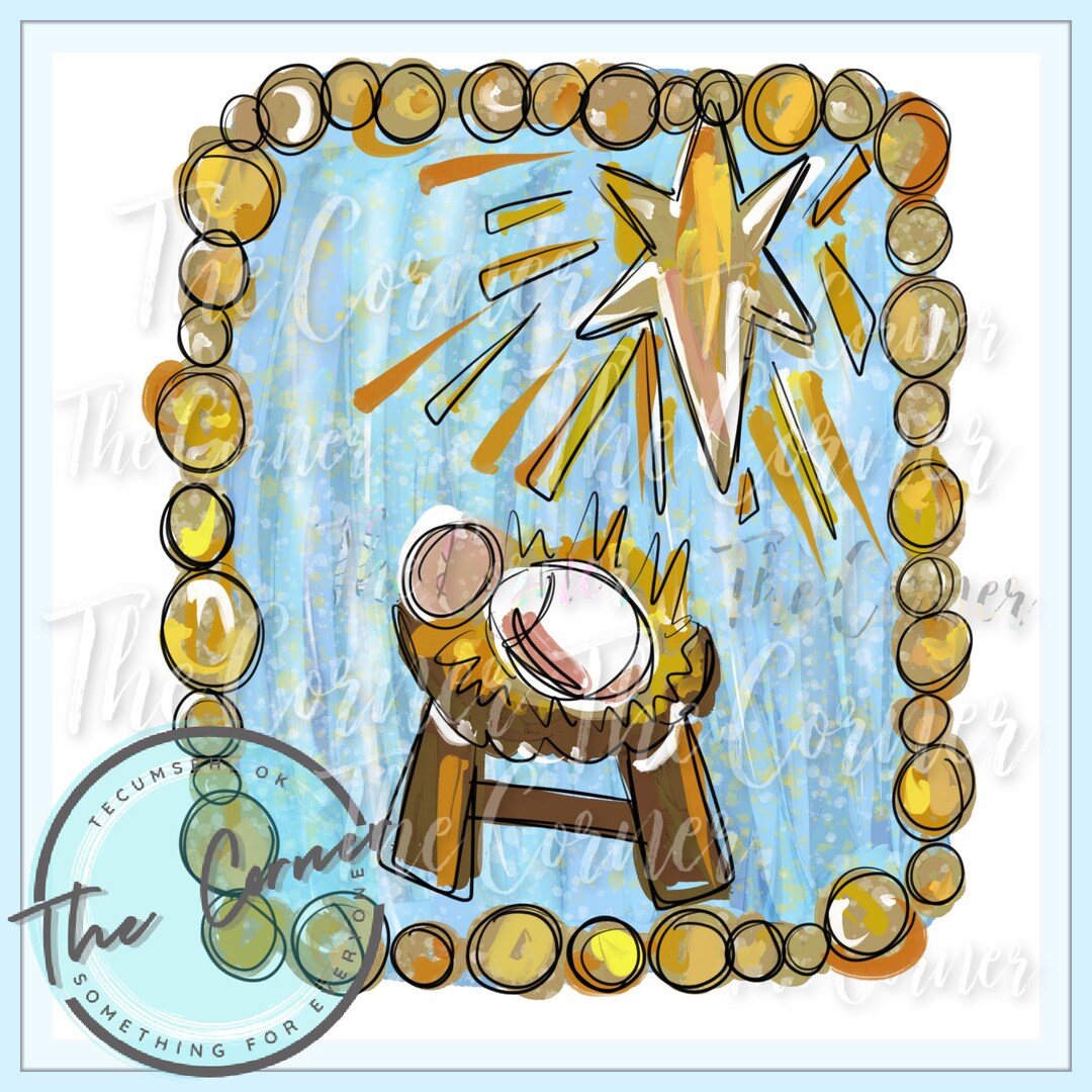 Christmas Nativity Heat Press Transfer- Christmas Manger HTV Transfer ...