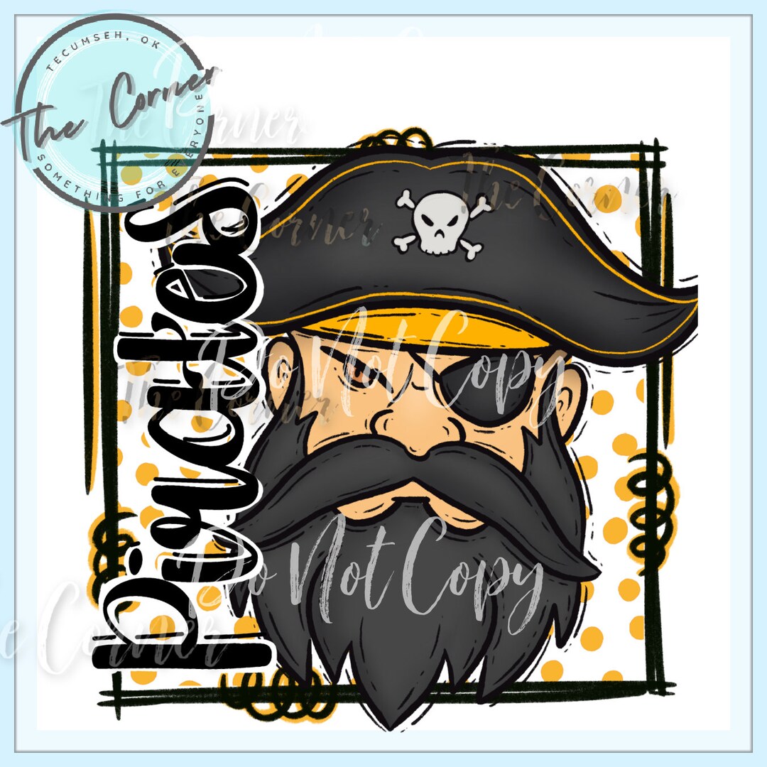 Pirates Heat Press Transfer- Pirate Mascot HTV Transfer- Football Team ...