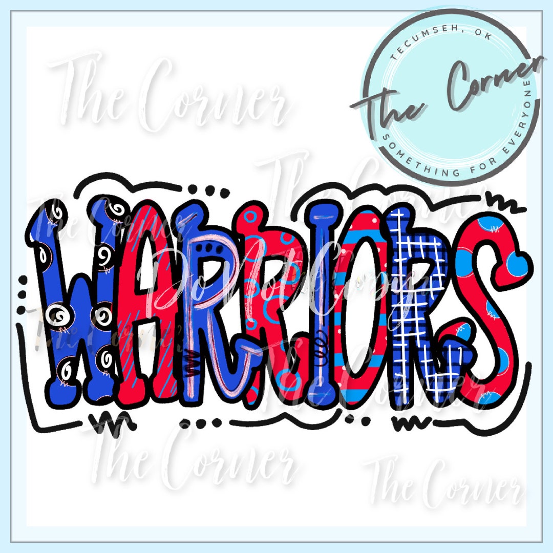 Warriors Heat Press Transfer Go Warriors Mascot HTV Transfer Football ...
