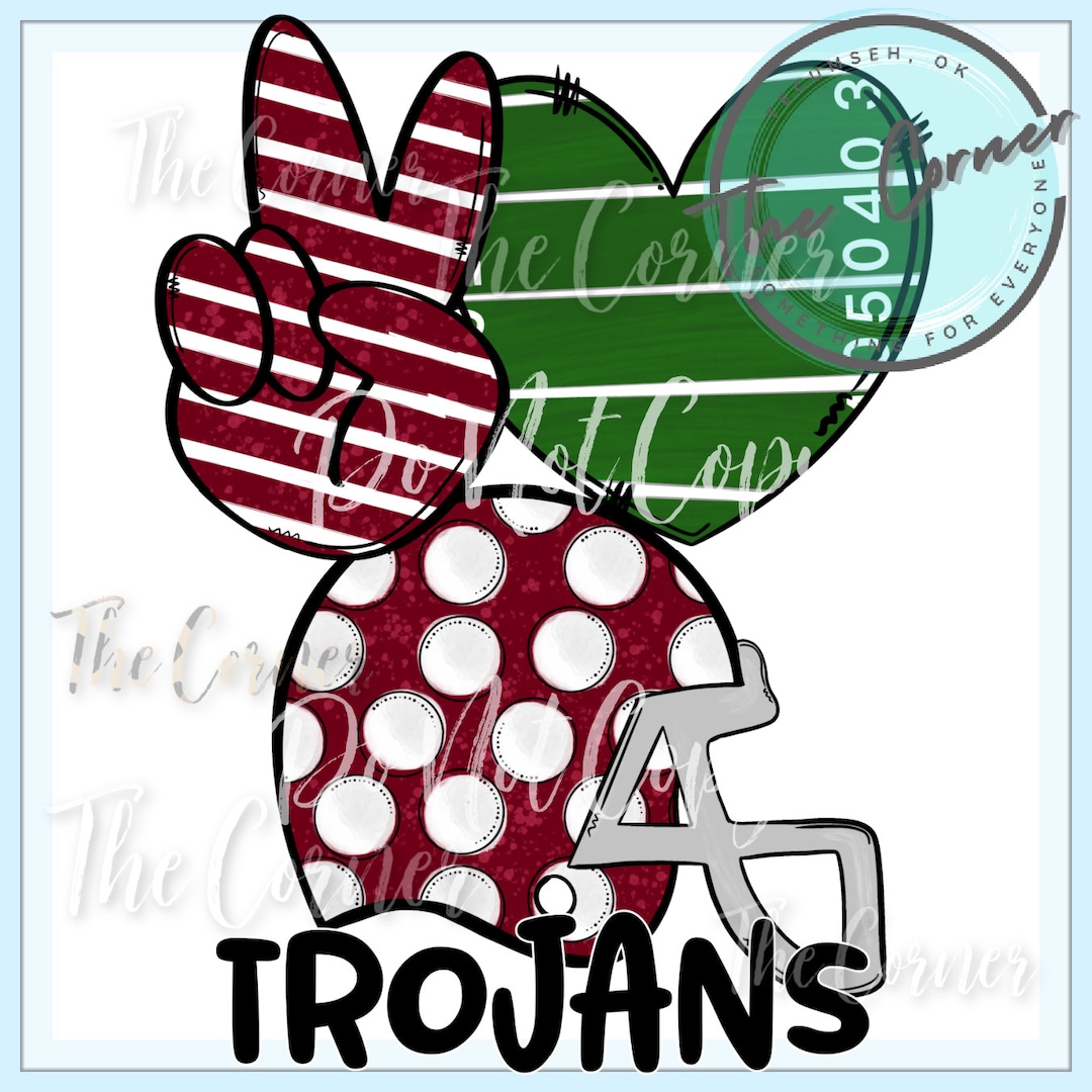Trojans Heat Press Transfer Go Trojans Mascot HTV Transfer Football ...