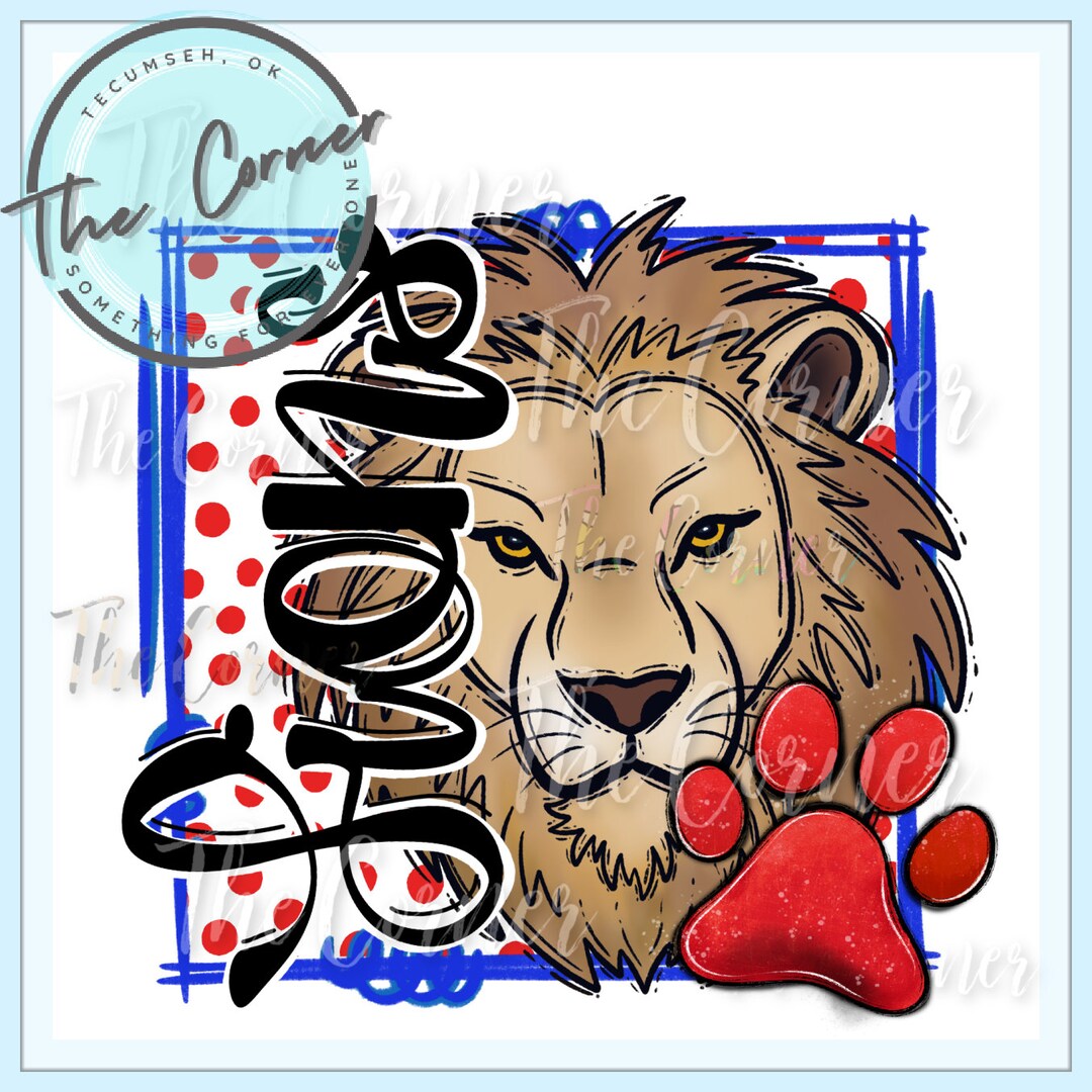 Lions Heat Press Transfer- Go Lions Mascot HTV Transfer- Football Team ...