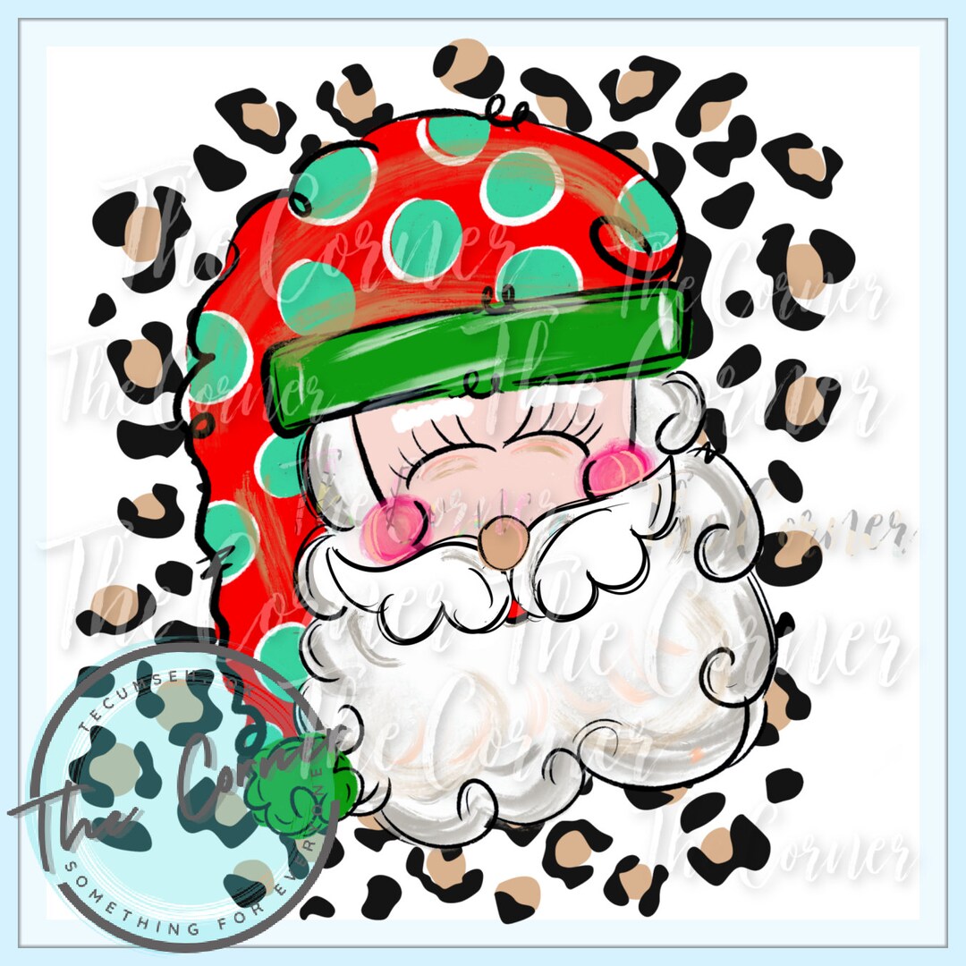 Christmas Santa Claus Heat Press Transfer Christmas HTV Transfer ...