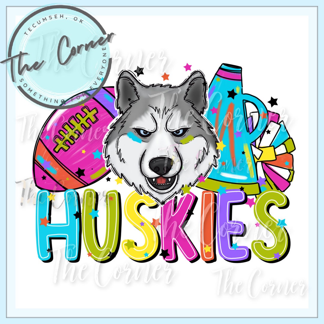 Huskies Heat Press Transfer Go Husky Mascot HTV Transfer Football Team ...