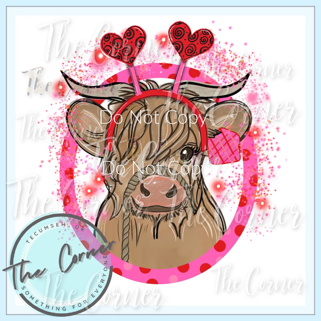 Valentine Cow Htv Transfer Heart Cow Sublimation Valentine's Day Shirt ...