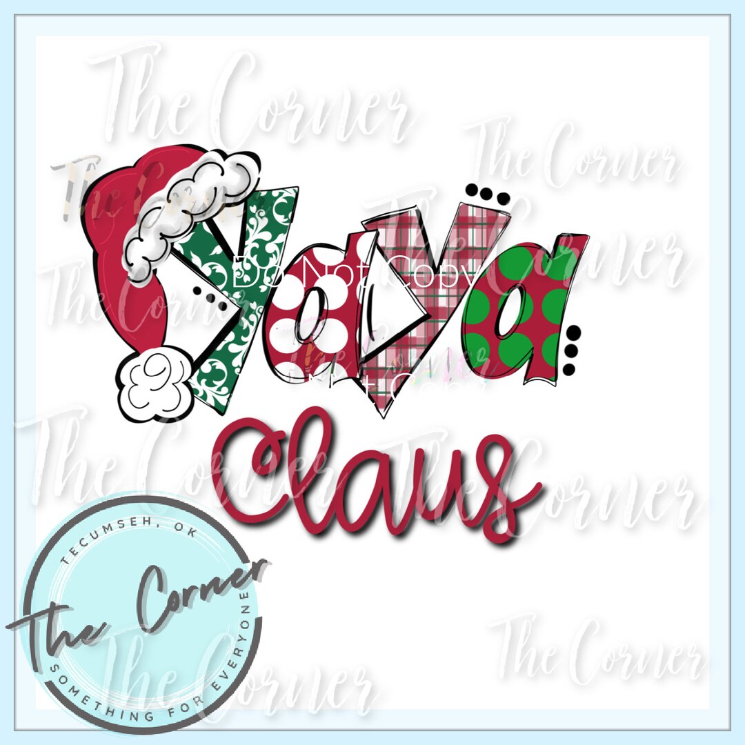 Yaya Claus Htv Transfer Yaya Shirt Heat Transfer Yaya Christmas Shirt ...