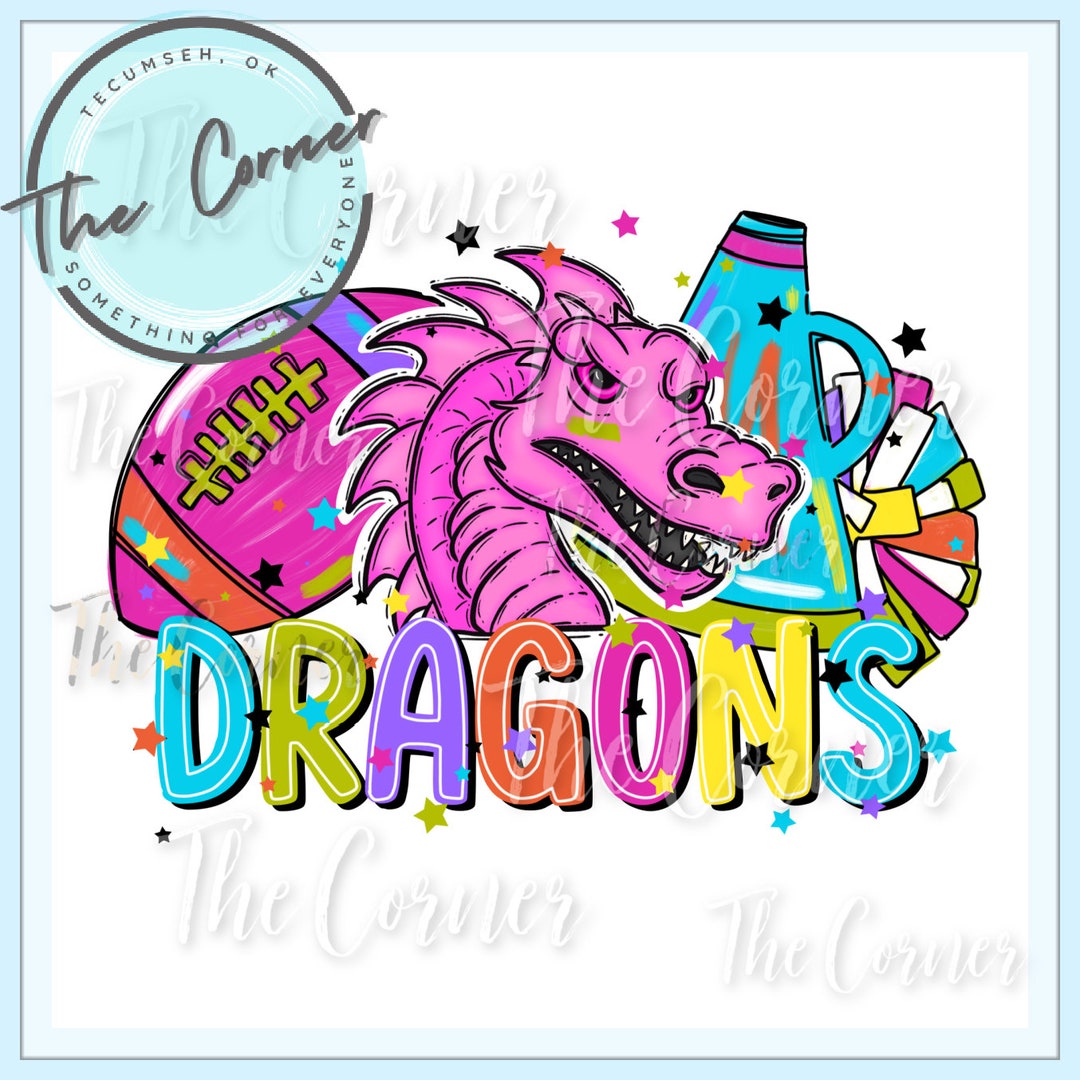 Dragons Football Heat Press Transfer- Game Day Mascot HTV Transfer ...