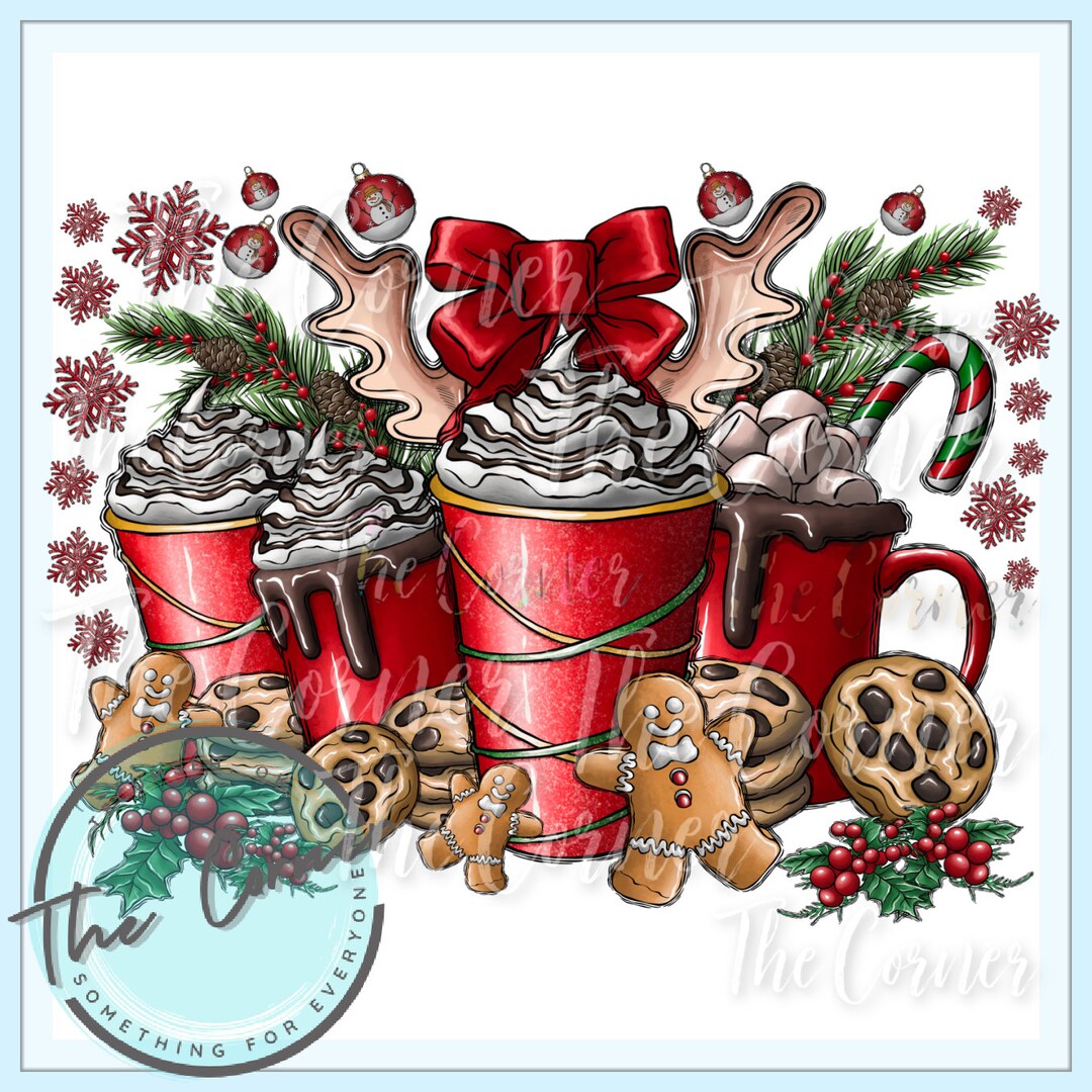 Merry Christmas Heat Press Transfer- Christmas Coffee HTV Transfer ...