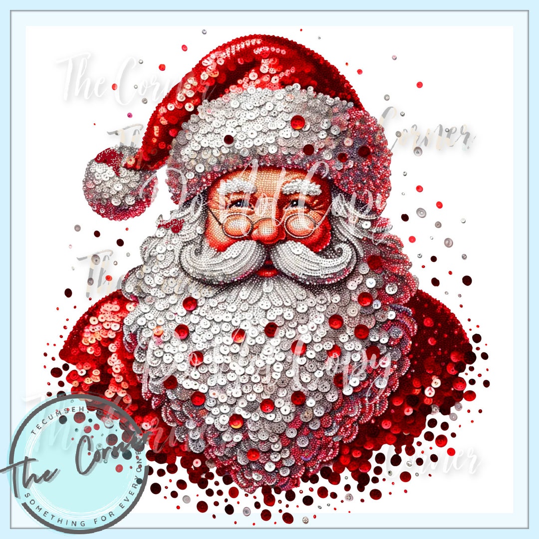 Christmas Santa Claus Heat Press Transfer- Christmas HTV Transfer ...