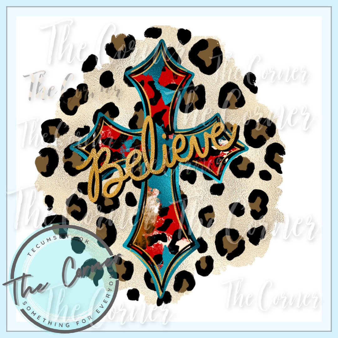Leopard Cross Shirt Transfer Cross Heat Transfer Cross Shirt - Etsy