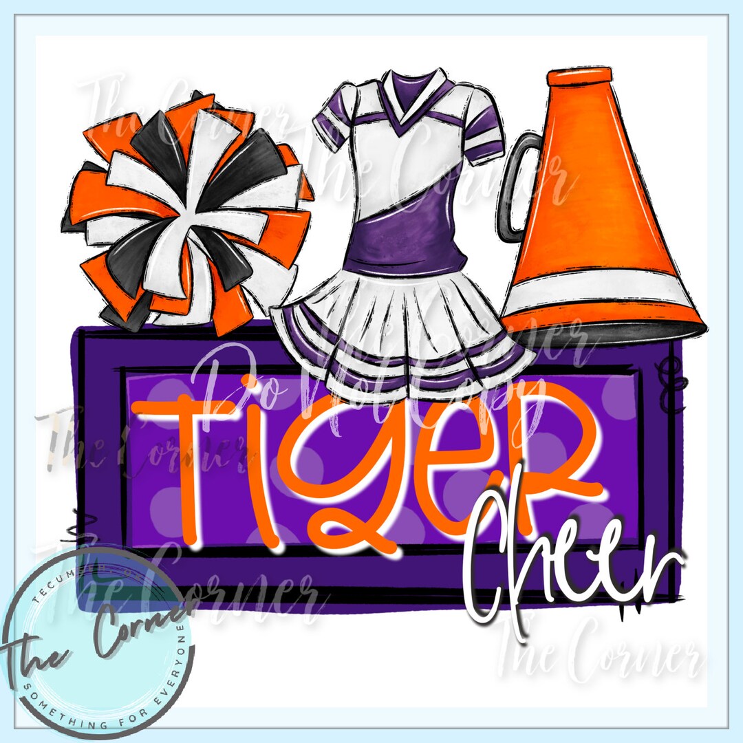 Tiger Cheer Sports Transfer Tiger Cheer Shirt Heat Transfer Cheer Shirt ...