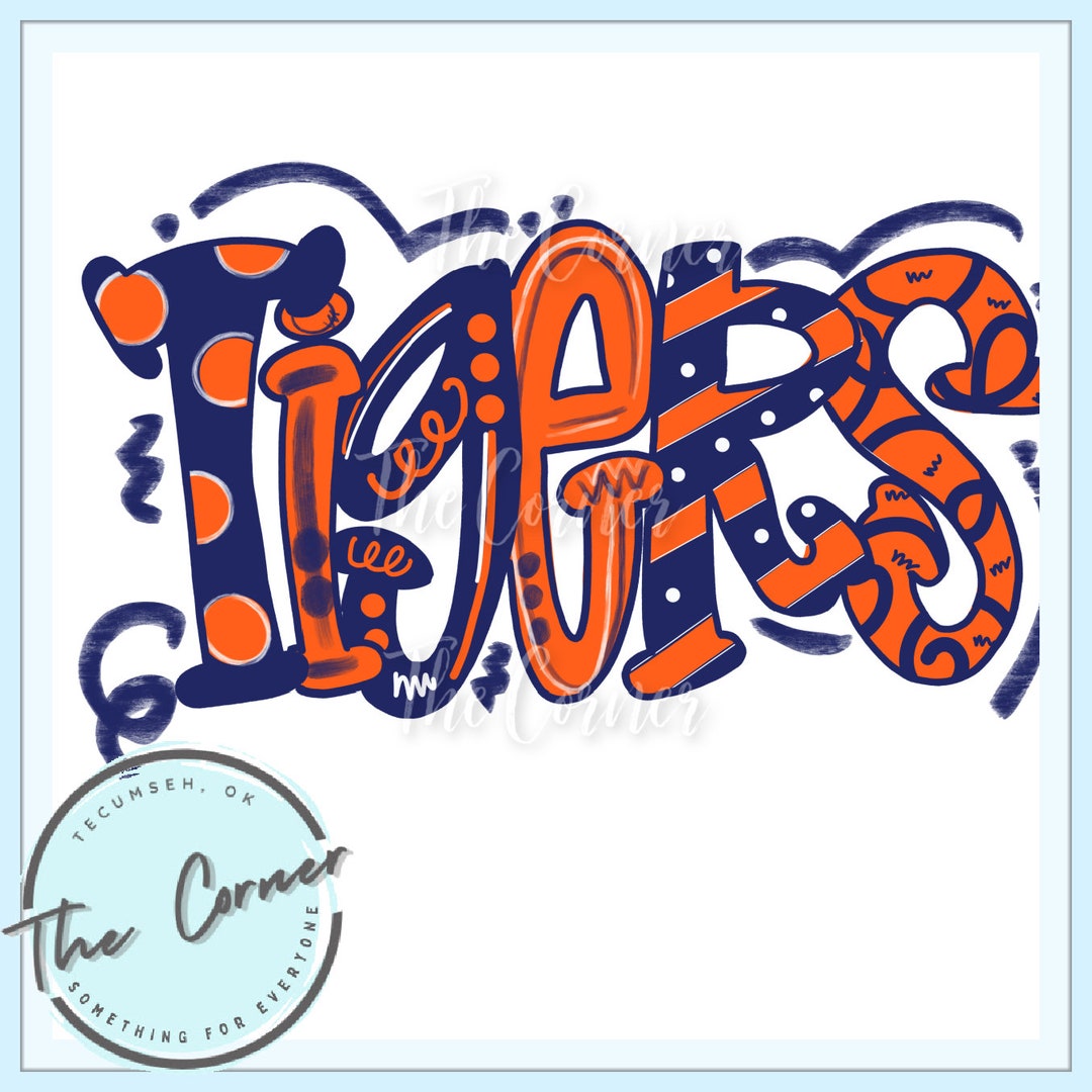 Tiger Heat Transfer Htv- Tiger Mascot Htv- Tiger Doodle Sublimation ...