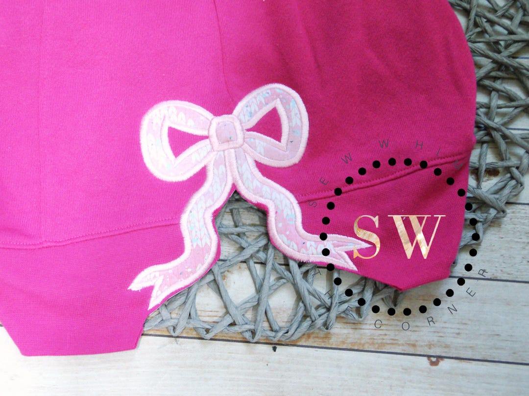 Add on Side Bow to Sweatshirt- Side Bow Applique- Add on Embroidery ...