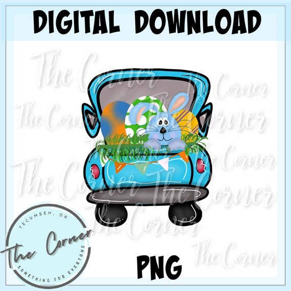 Easter Digital Download Bunny Truck PNG File Easter Digital | Etsy