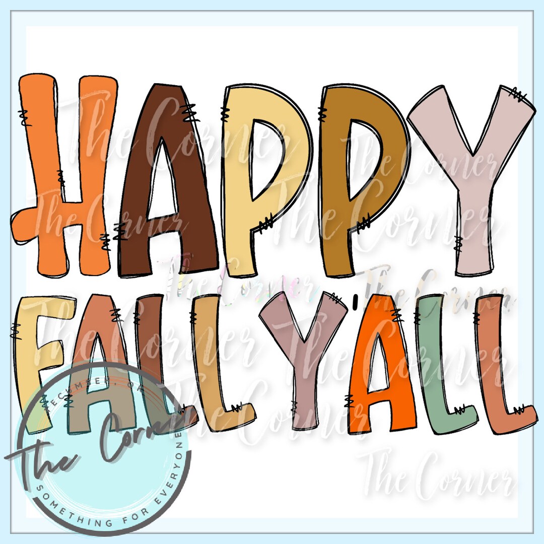 Happy Fall Y'all Htv Transfer- Fall Pumpkin Sublimation Transfer ...