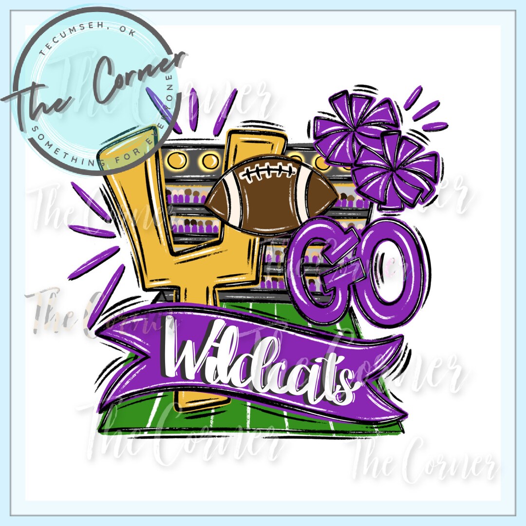 Wildcats Heat Press Transfer- Go Wildcats Mascot HTV Transfer- Football ...