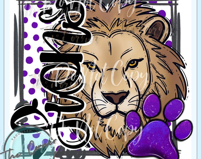 Lions Heat Press Transfer- Go Lions Mascot HTV Transfer- Football Team ...