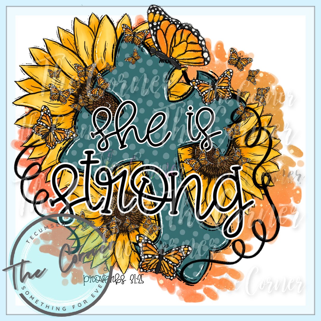 Strong Woman Heat Transfer- She is Strong Sublimation Transfer- Adult ...